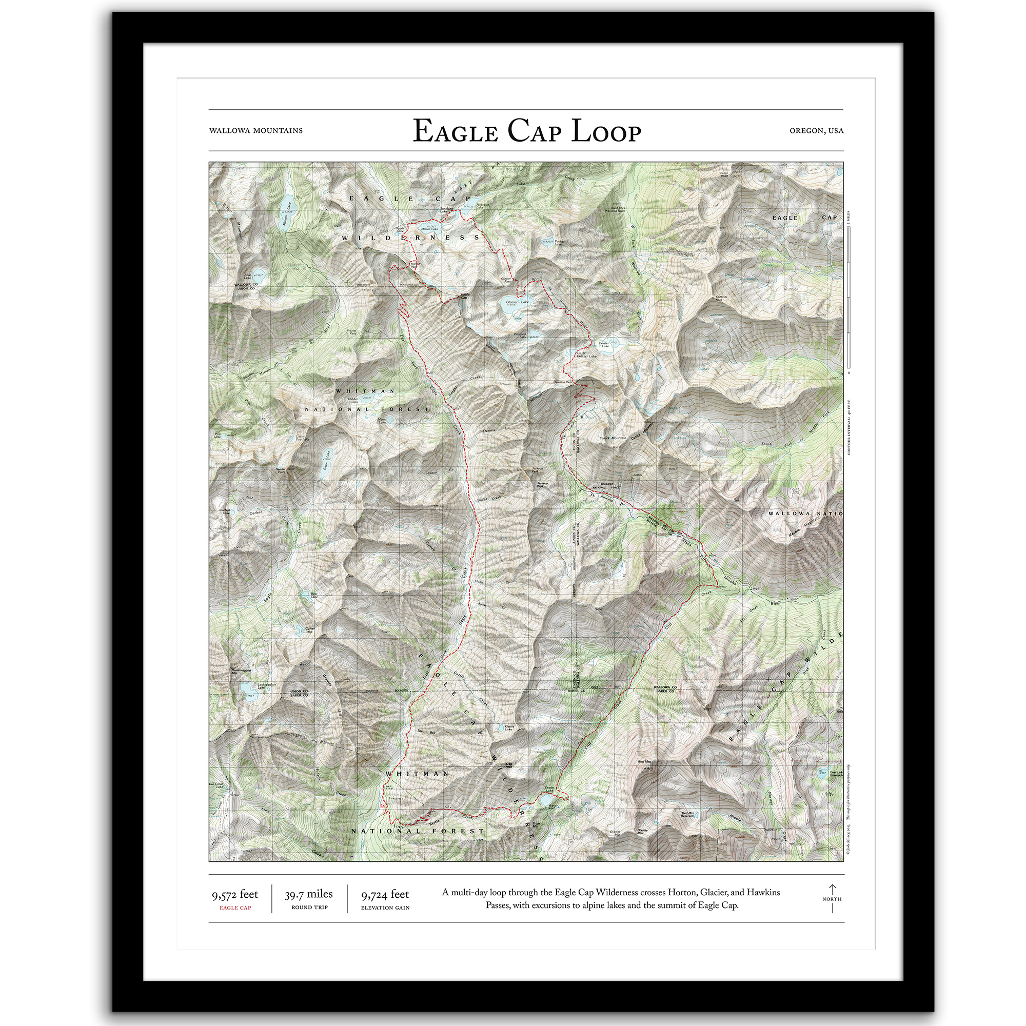 Eagle Cap Loop – Trail map posters – Paper Cairns