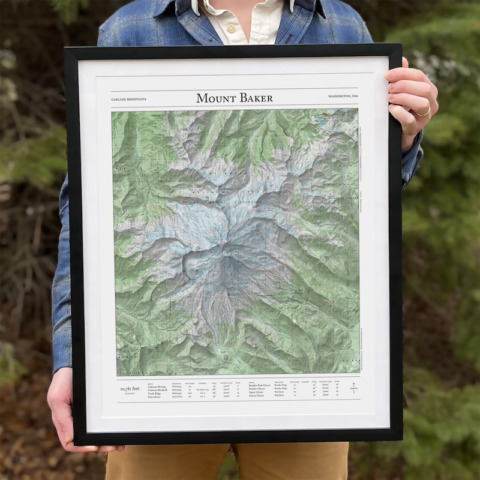 Mt. Baker: Mountaineer’s Map – Trail map prints – Paper Cairns