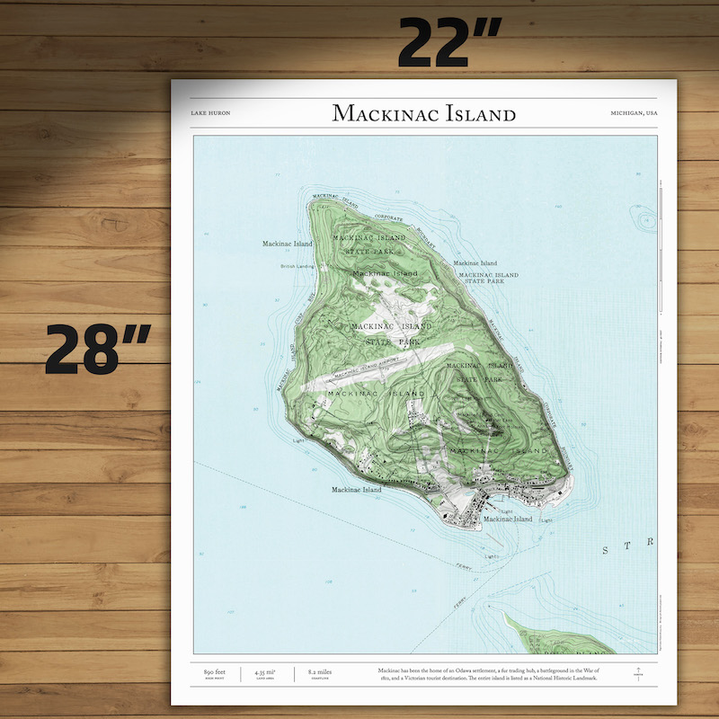 Mackinac Island – Trail map prints – Paper Cairns