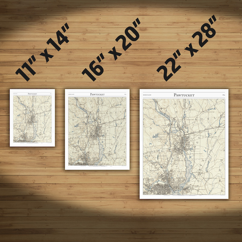 Pawtucket, RI – Trail map prints – Paper Cairns