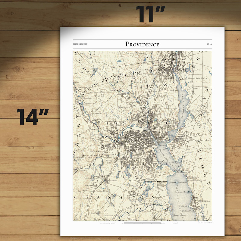 Providence, RI – Trail map prints – Paper Cairns