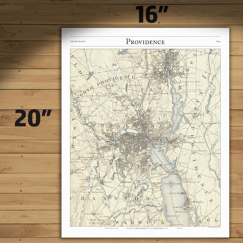 Providence, RI – Trail map prints – Paper Cairns