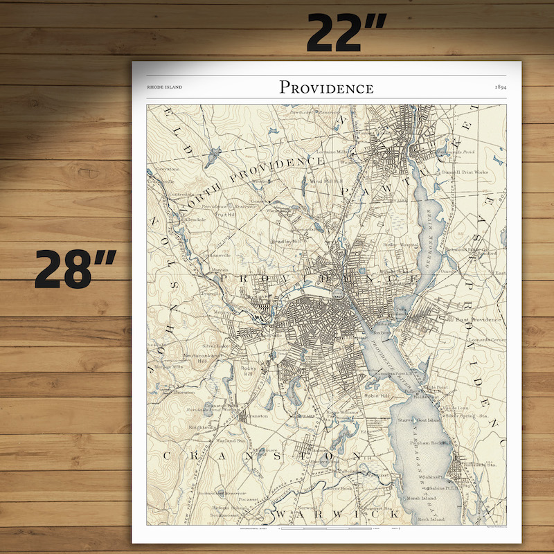 Providence, RI – Trail map prints – Paper Cairns