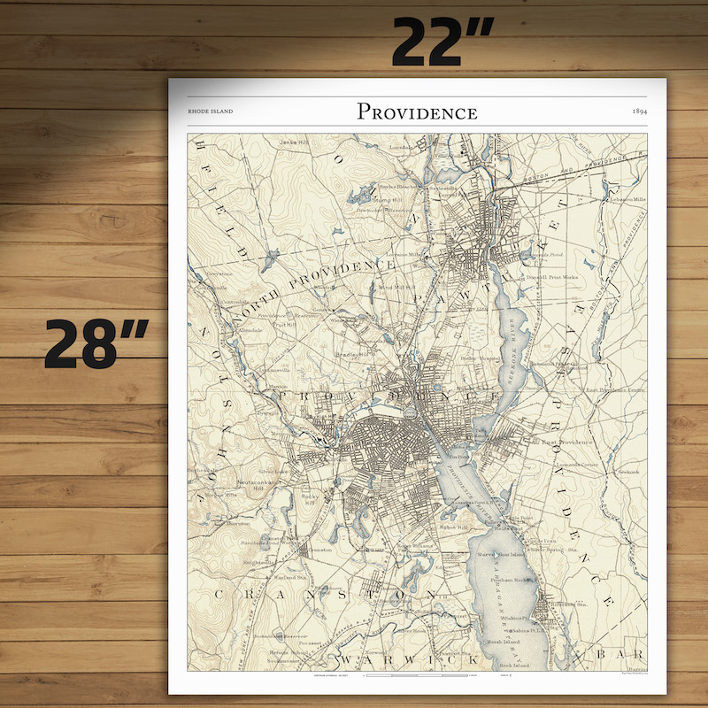 Providence, RI – Trail map prints – Paper Cairns