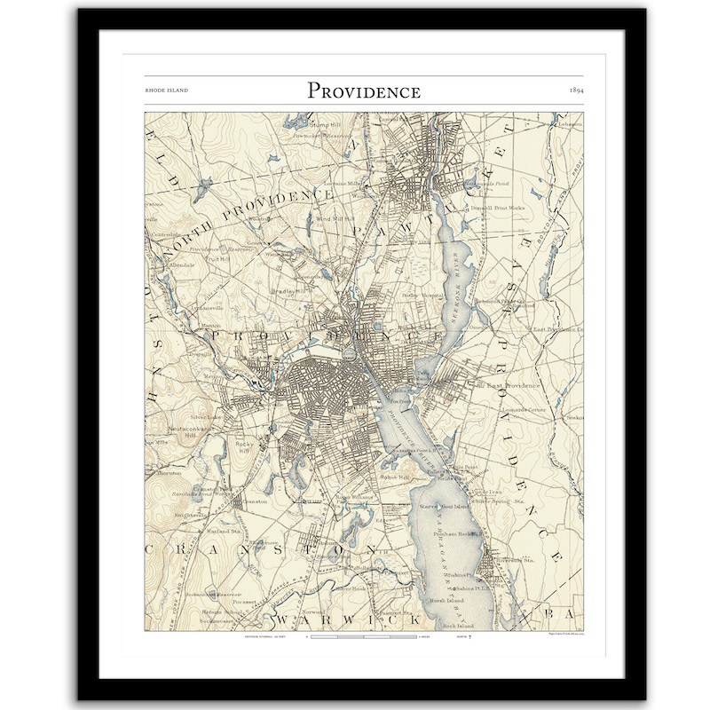 Providence, RI – Trail map prints – Paper Cairns