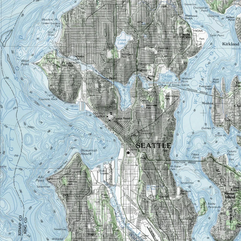 Seattle – Trail map prints – Paper Cairns