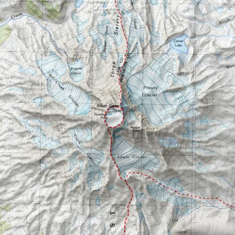 Three Sisters Mountaineer’s Map – Framed prints – Paper Cairns