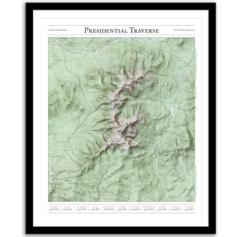 Presidential Traverse – Trail map prints – Paper Cairns